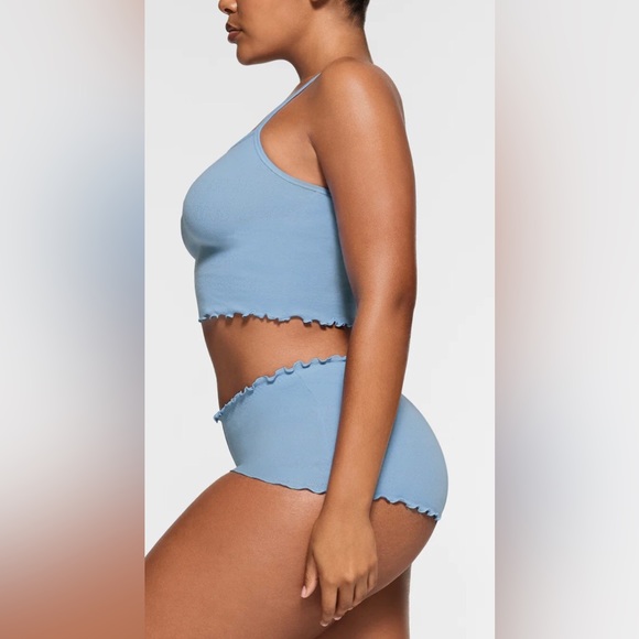 SKIMS | Shorts | Nwt Skims Pointelle Logo Boy Short Iris Blue Size 4x | Poshmark